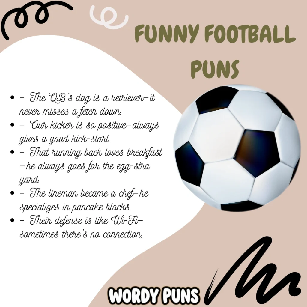 400 Football Puns: Funny, Short, Dirty One-Liners Team names - Wordy Puns